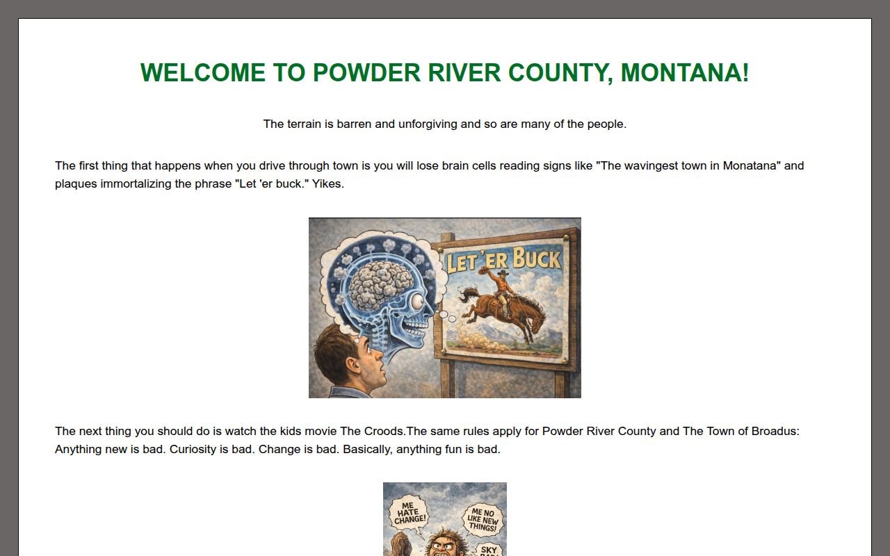 Welcome to Powder River County, Montana!